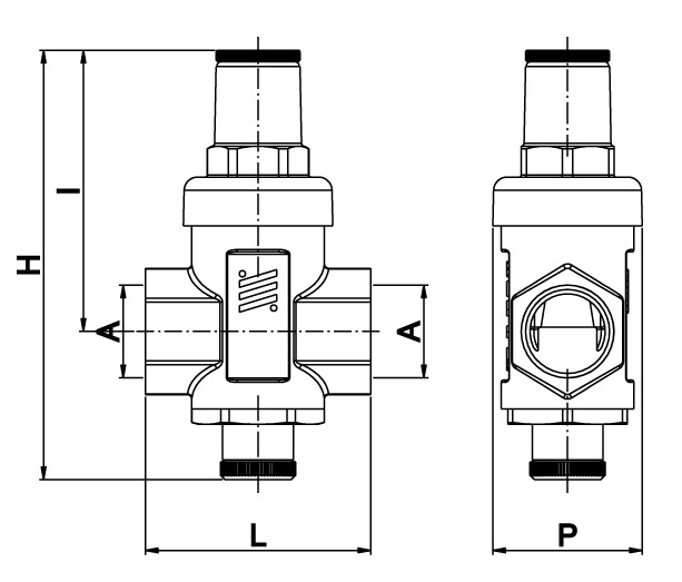 Mignon Series socket F/F with manometer holder